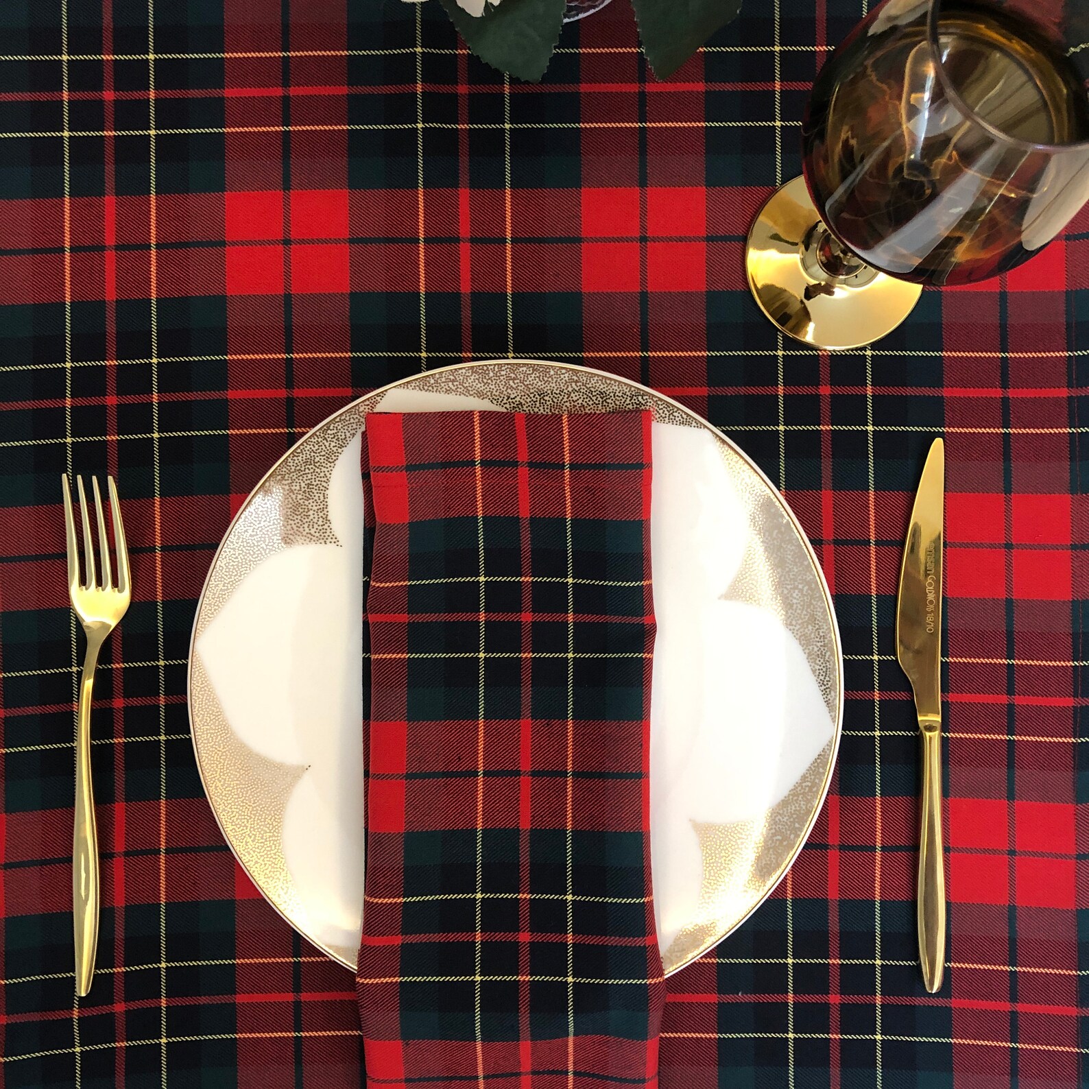Green Tartan Table Runner and Napkin Set: Farmhouse Christmas Decor - Etsy