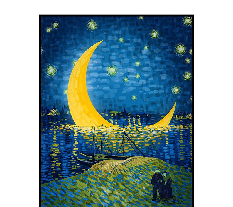 Moon Dream Paint by Number Numbers Kitpersonalized - Etsy