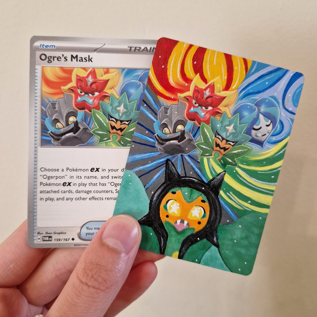 Ogrepon Painted Pokémon Card - Etsy