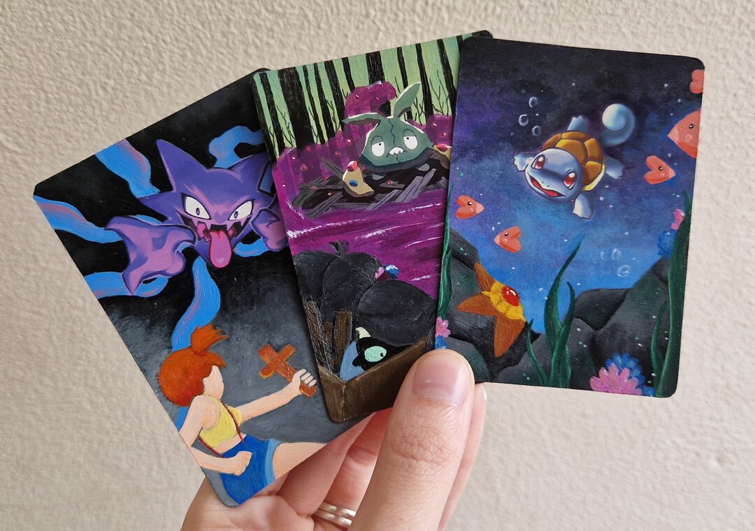 Custom Painted Pokémon Cards - Etsy