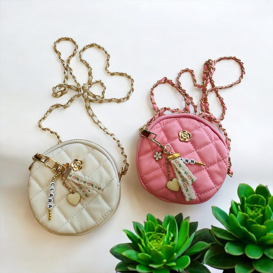 Personalized Round Purse / Fashion Bag / Girl Crossbody Bag / Toddler ...