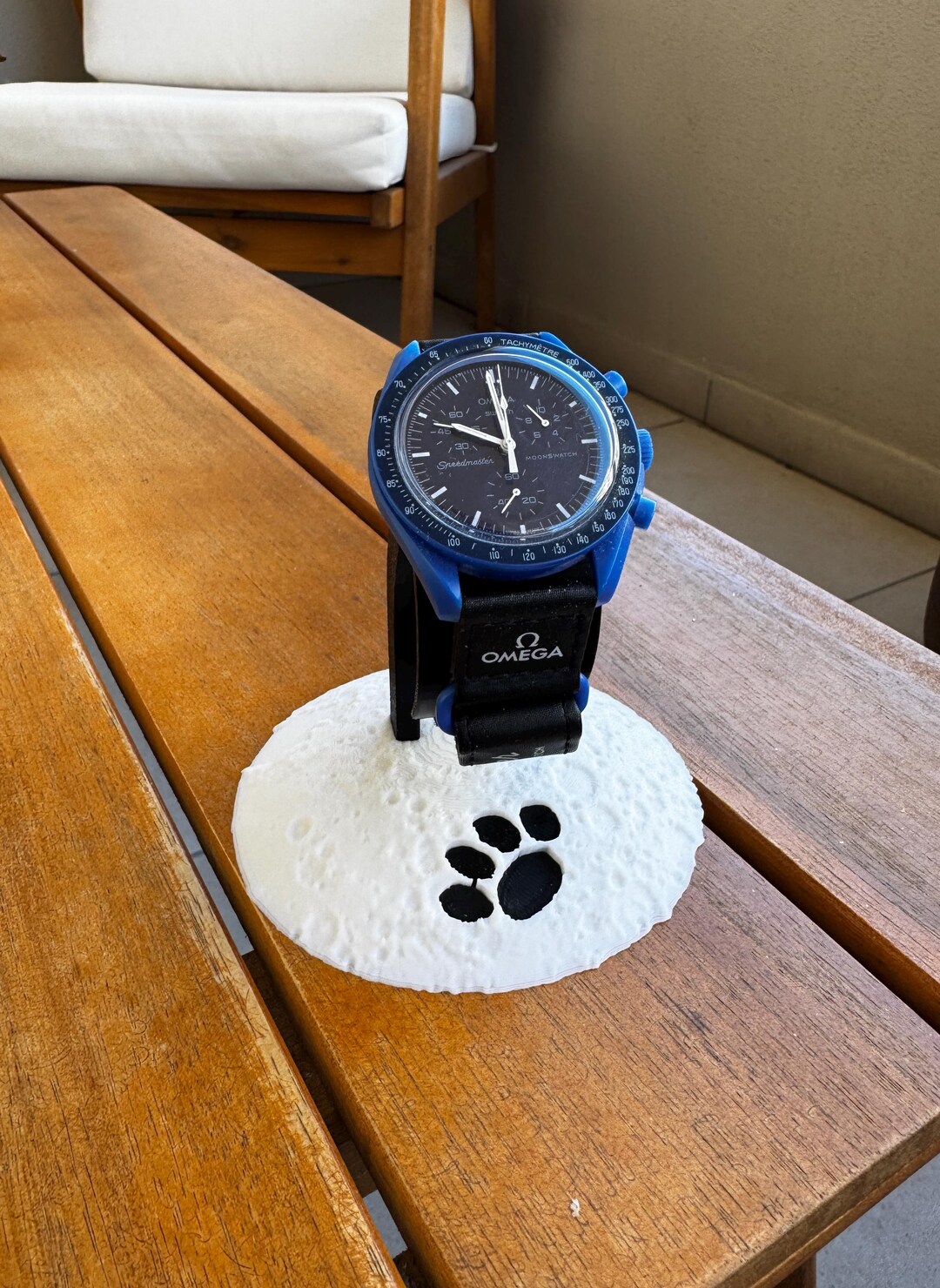 Stand for Your Swatch Watch With Dog Paw Print / Moon Stand for Your ...