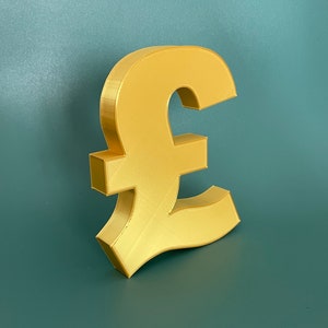 Pound Symbol 3D Printed 6.2" Gold - Etsy