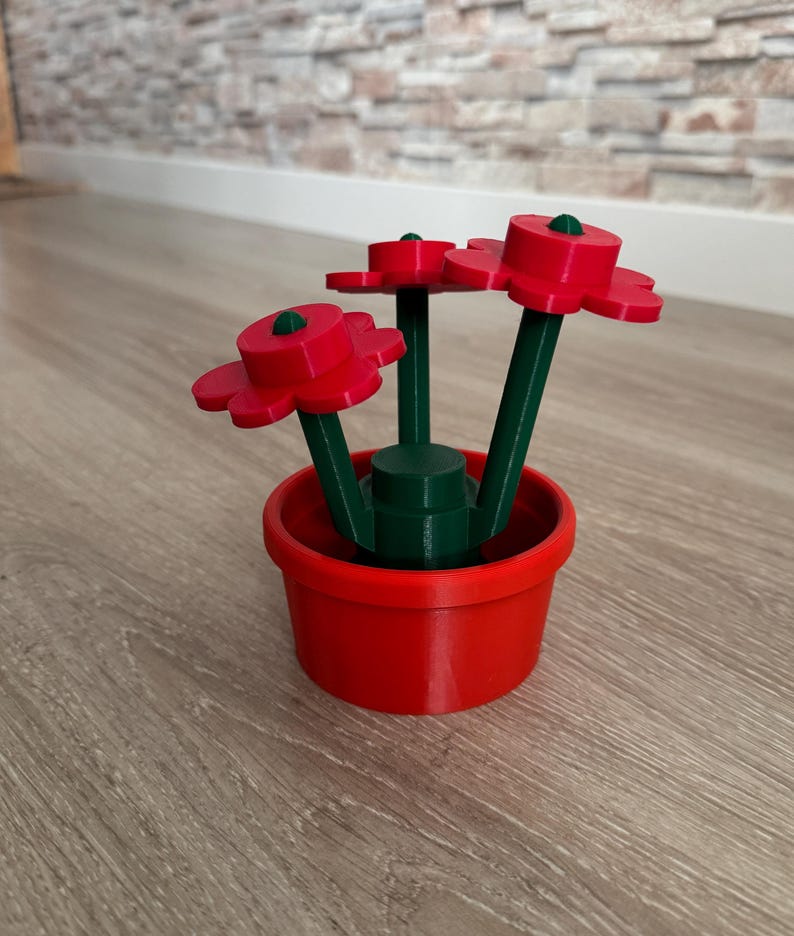 LEGO Style Flowers 3D Printed - Etsy