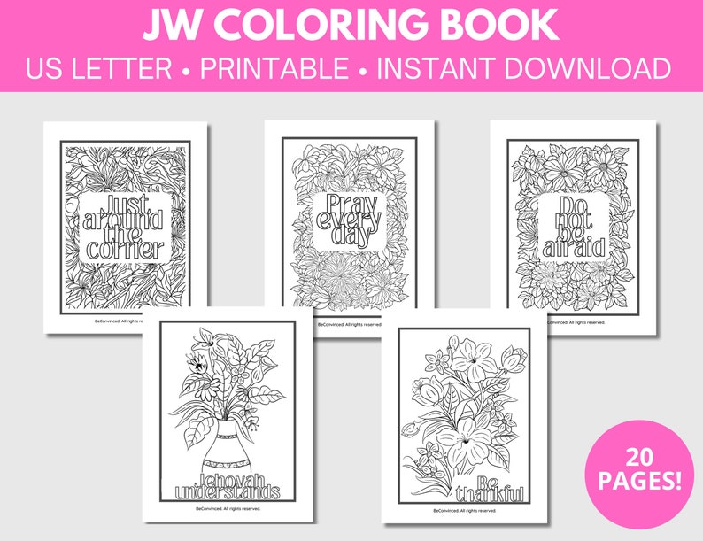 JW Coloring Book Jw Coloring Pages Jw Printable Coloring Book Jw Adult ...