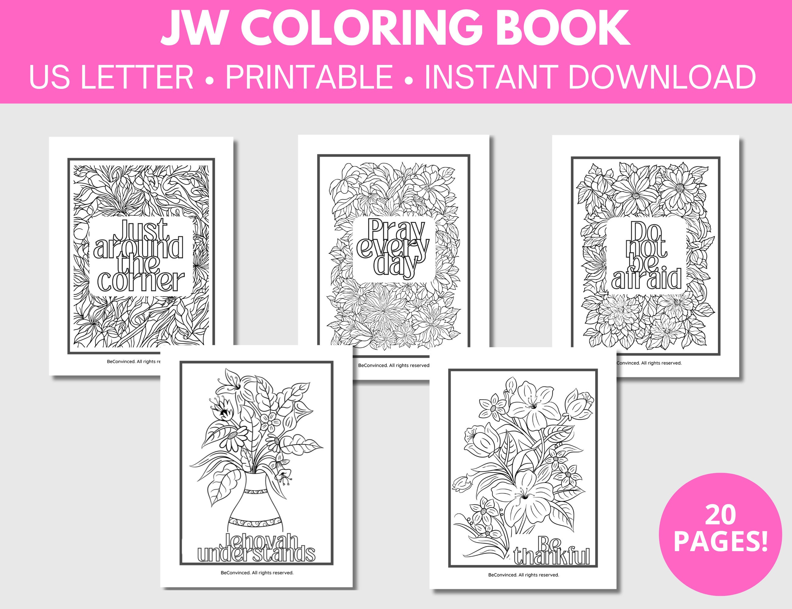 JW Coloring Book Jw Coloring Pages Jw Printable Coloring Book Jw Adult ...