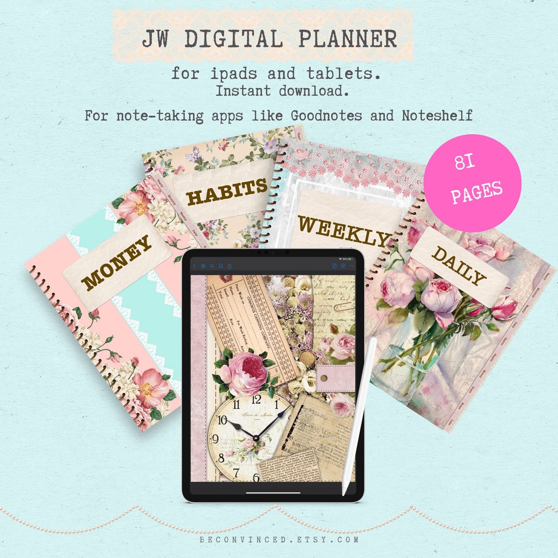 JW Digital Planner Jw Undated Digital Planner Jw Planner for Tablet ...