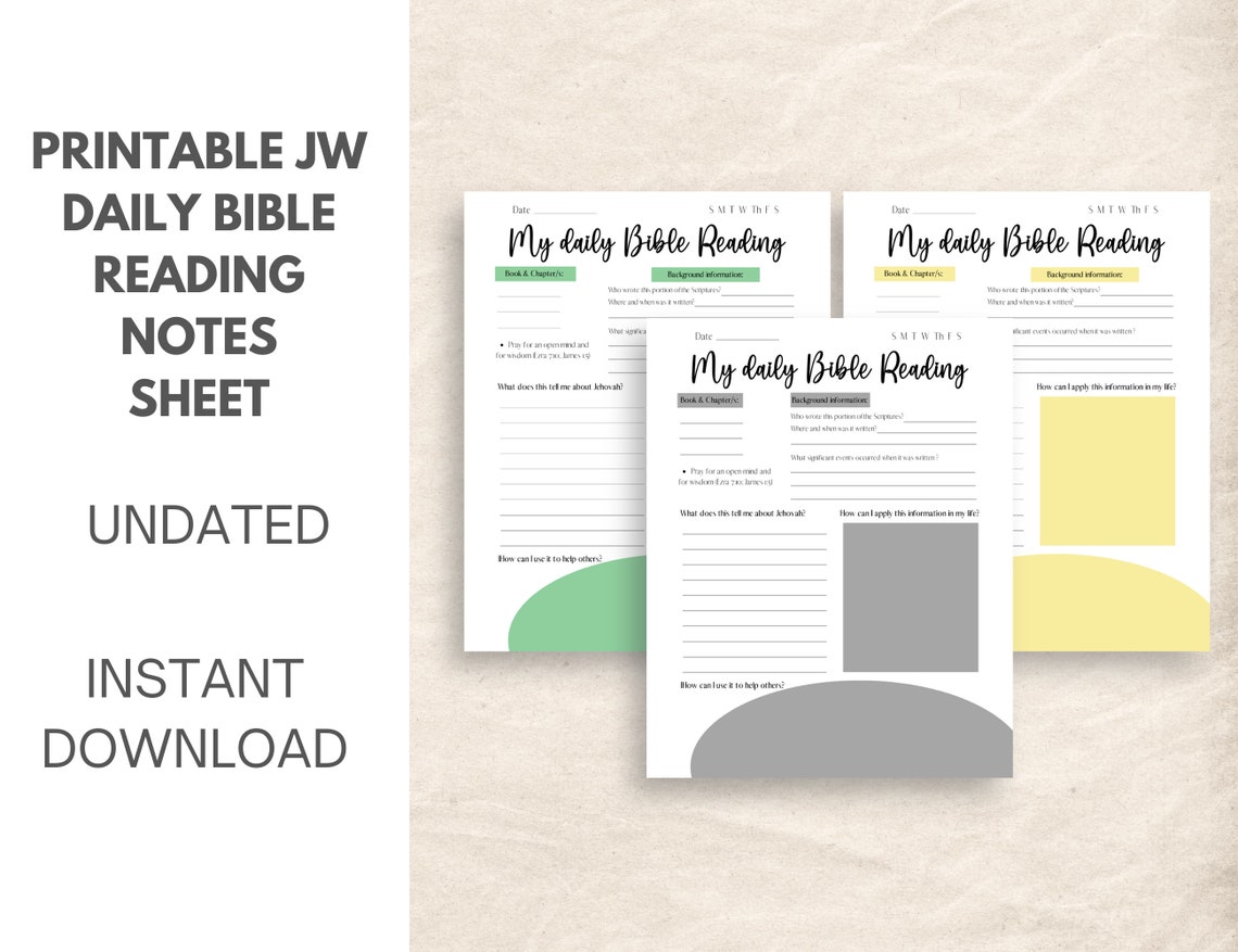 JW Bible Reading JW Bible Printable Digital Bible Reading - Etsy