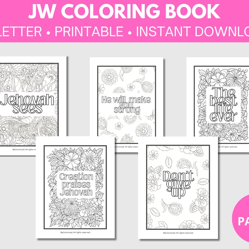 Jw Coloring Pages - Etsy