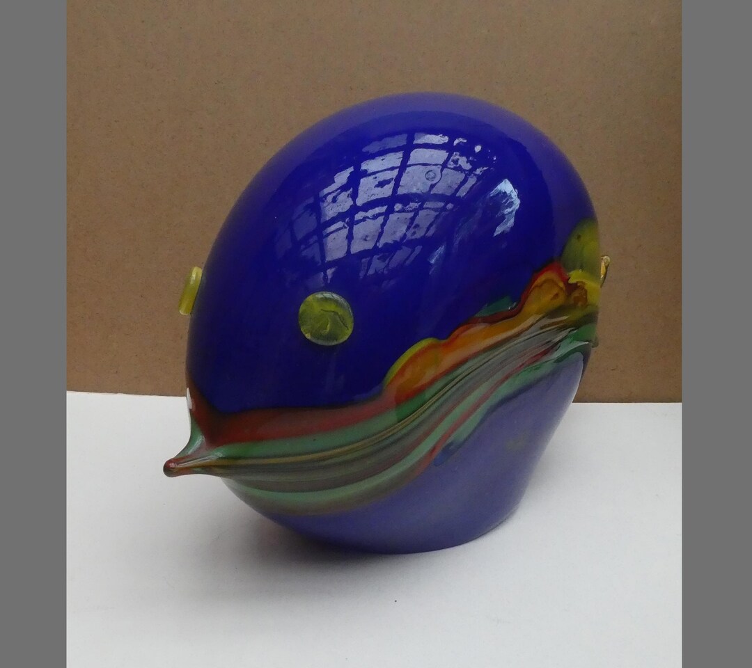 Blue Fish, Murano Glass, Pufferfish, 1980s, Very Well Preserved - Etsy UK