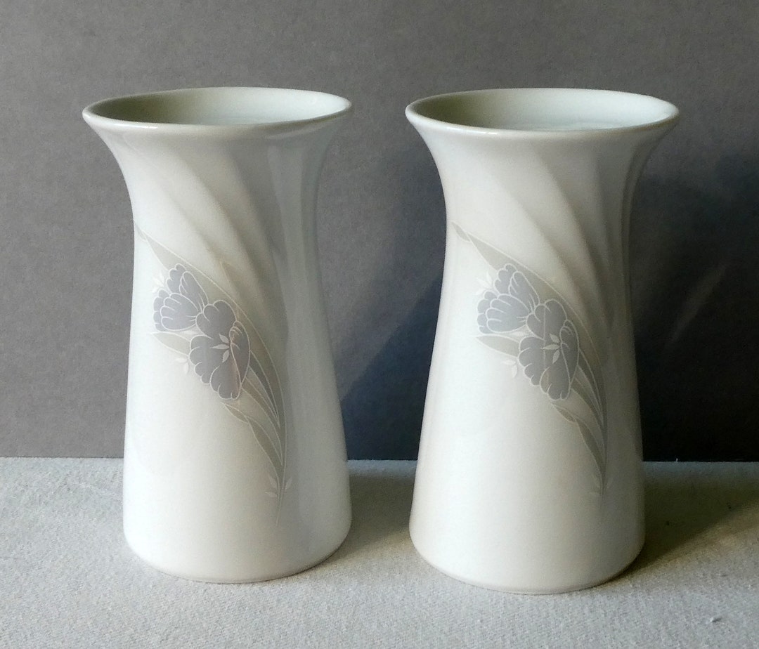 Two Elegant Candle Holders, "clea" Series by Winterling, Röslau, White ...