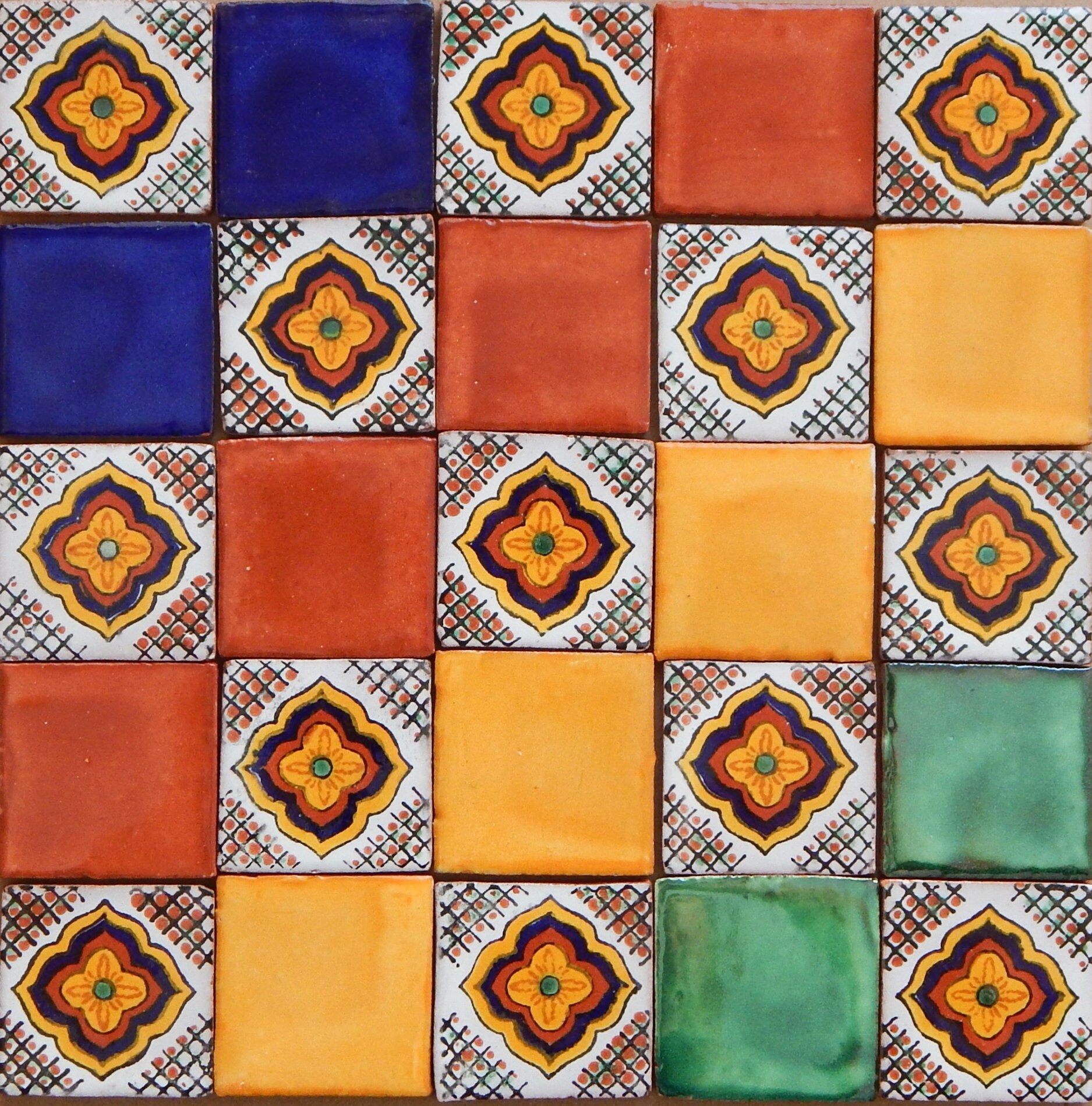 25 Mexican Talavera Ceramic Tiles 2x2 Multi Color Solid - Etsy