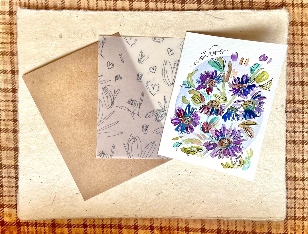 Aster Greeting Card - Etsy