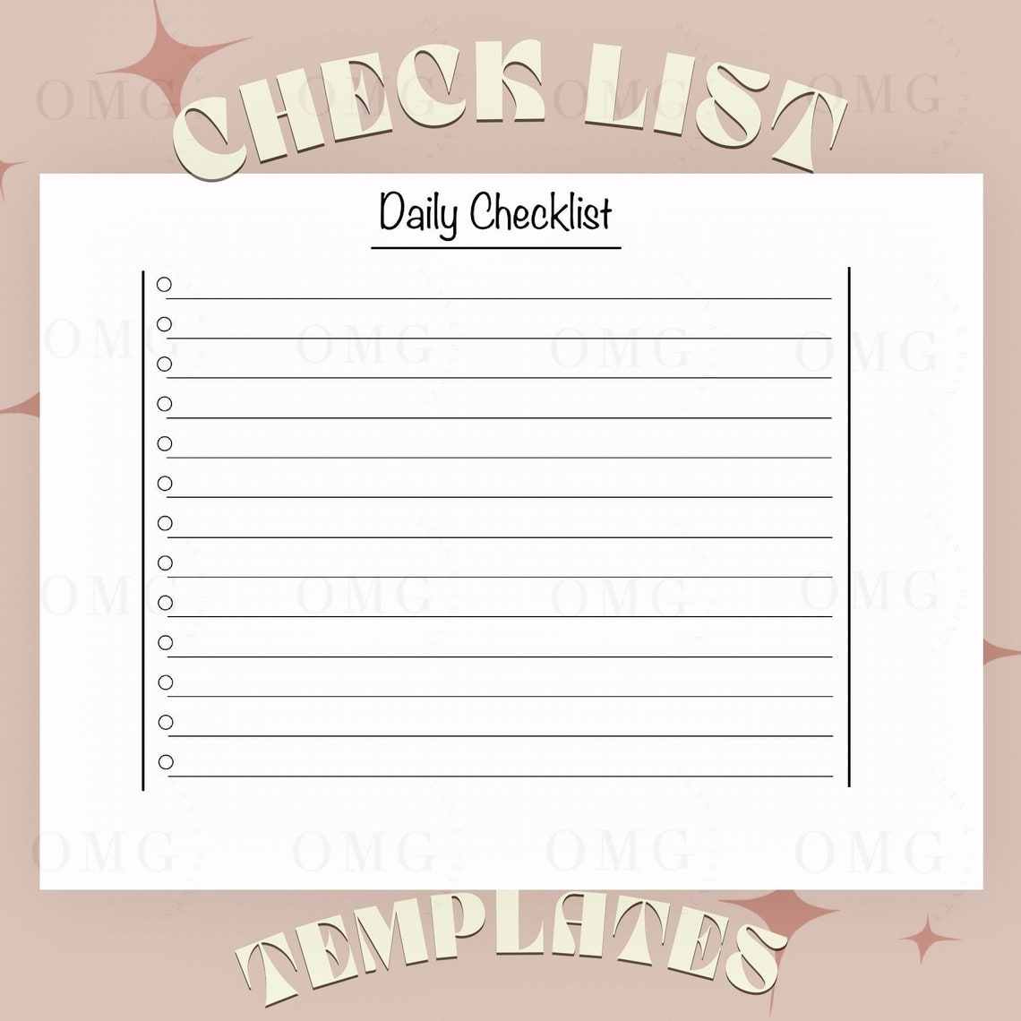 Daily Checklist Themed Digital Templates - Goodnotes, iPad Digital ...