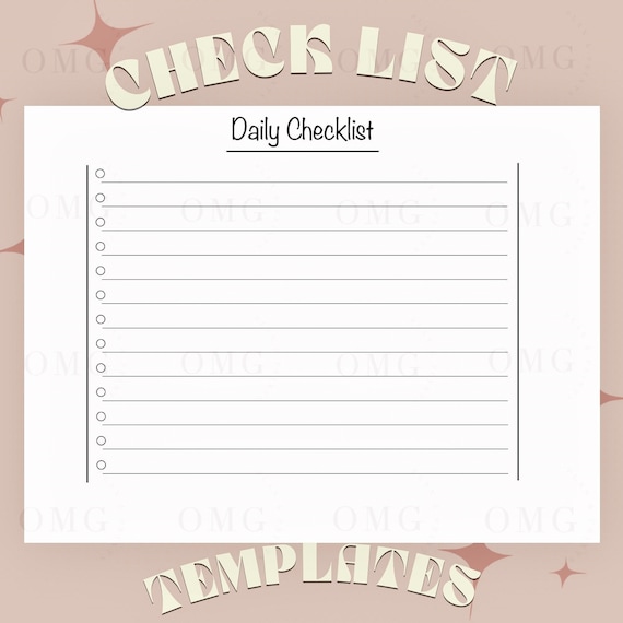 Daily Checklist Themed Digital Templates Goodnotes Ipad - Etsy