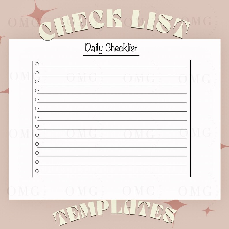 Daily Checklist Themed Digital Templates - Goodnotes, iPad Digital ...