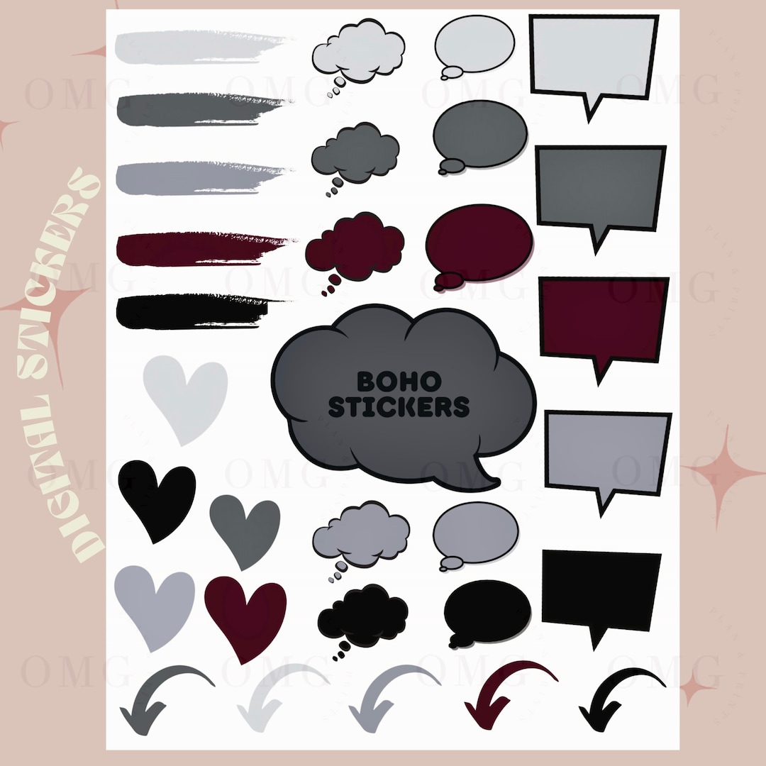 Modern Symbol Digital Stickers- Goodnotes Sticker, iPad Digital Sticker ...