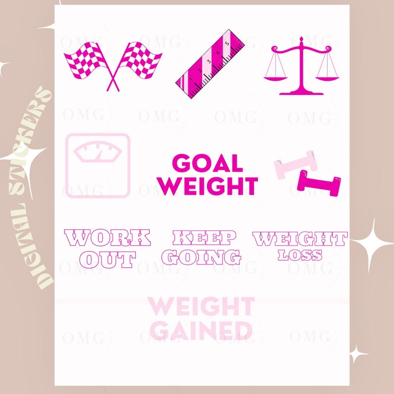 Cute Weightloss Themed Digital Stickers- Goodnotes Sticker, iPad ...