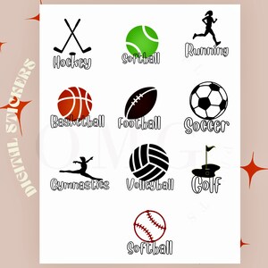 Fun Sports Themed Digital Stickers Goodnotes Sticker, iPad Digital ...
