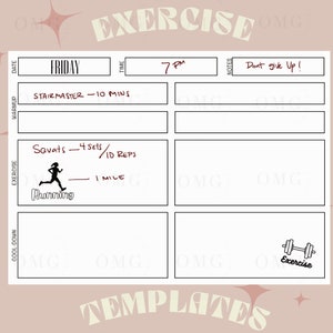 Exercise Themed Digital Templates - Goodnotes Templates, Pdf Printable ...