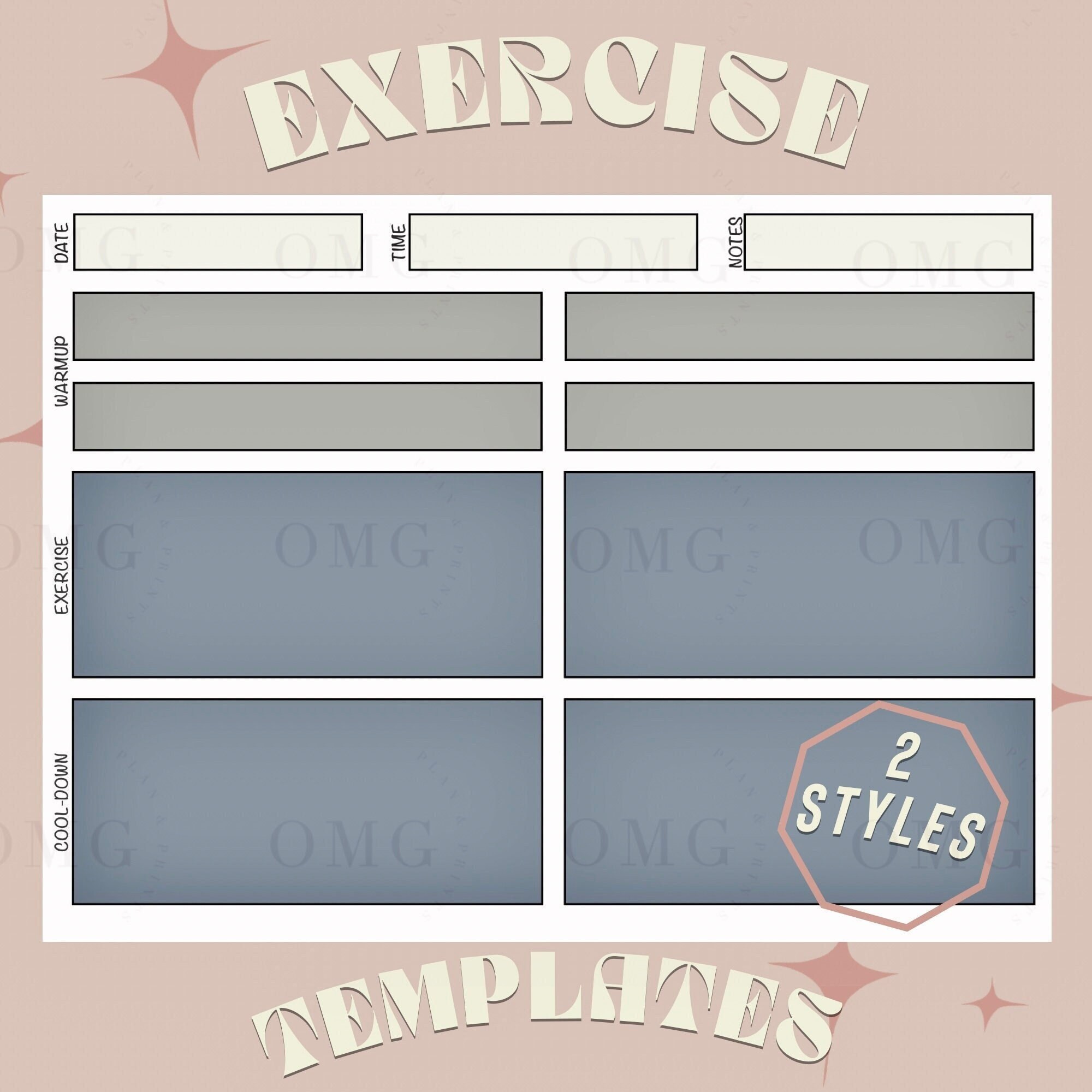 Exercise Themed Digital Templates - Goodnotes Templates, Pdf Printable ...