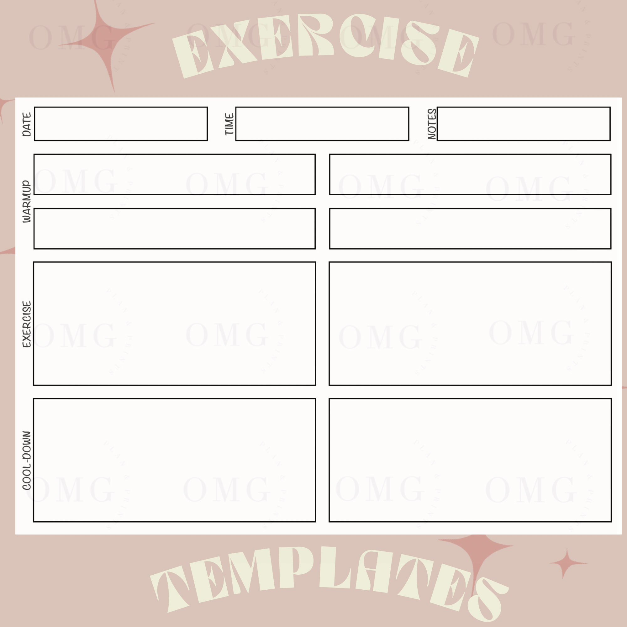 Exercise Themed Digital Templates - Goodnotes Templates, Pdf Printable ...