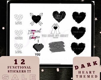 Cute Modern Heart Themed Digital Stickers- Goodnotes Sticker, iPad ...