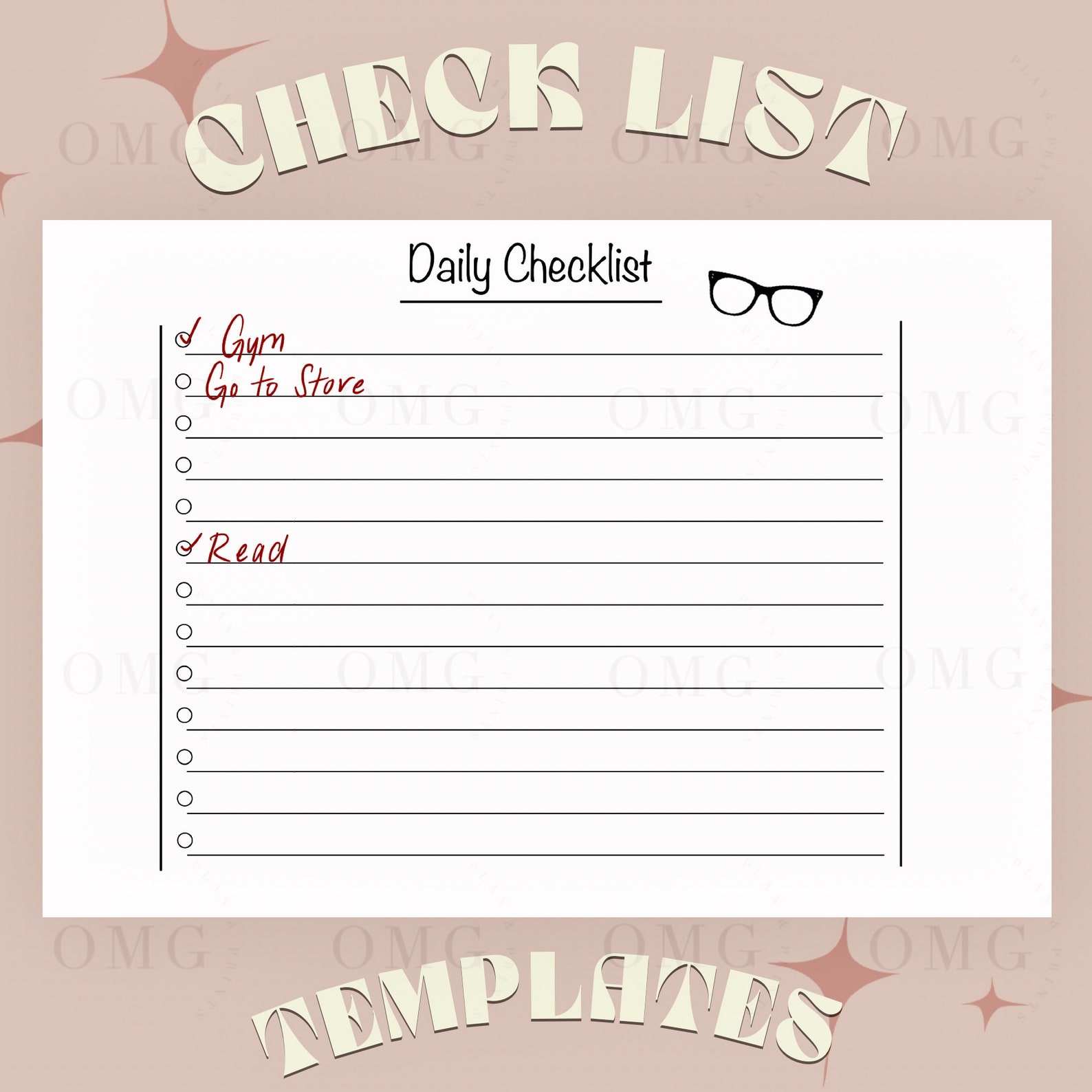 Daily Checklist Themed Digital Templates - Goodnotes, iPad Digital ...