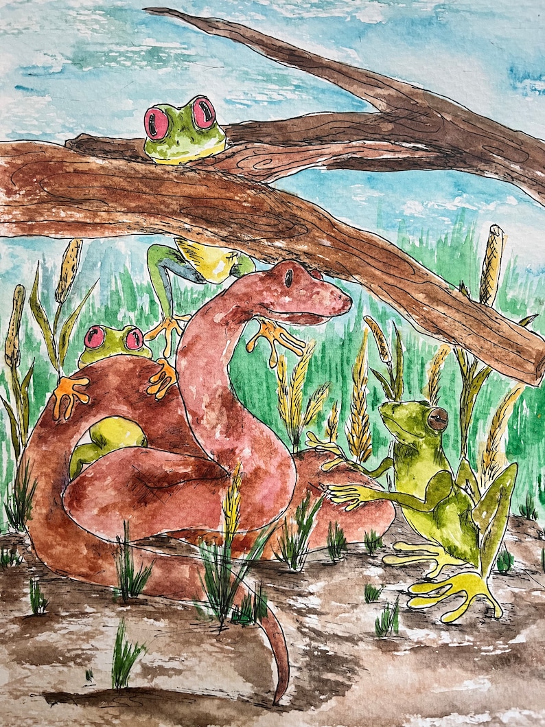 Snake and the Frog - Etsy