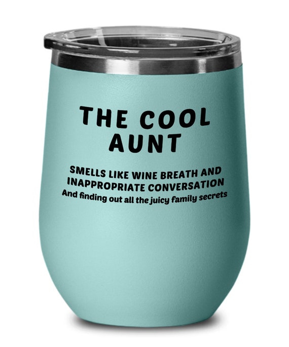 The Cool Aunt Funny Aunt Meme Wine Tumbler Great Gift for - Etsy