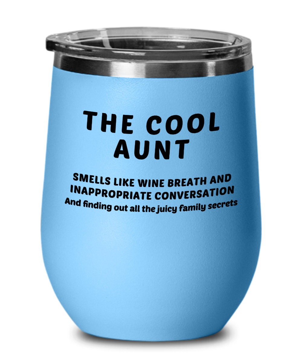The Cool Aunt Funny Aunt Meme Wine Tumbler Great Gift for - Etsy