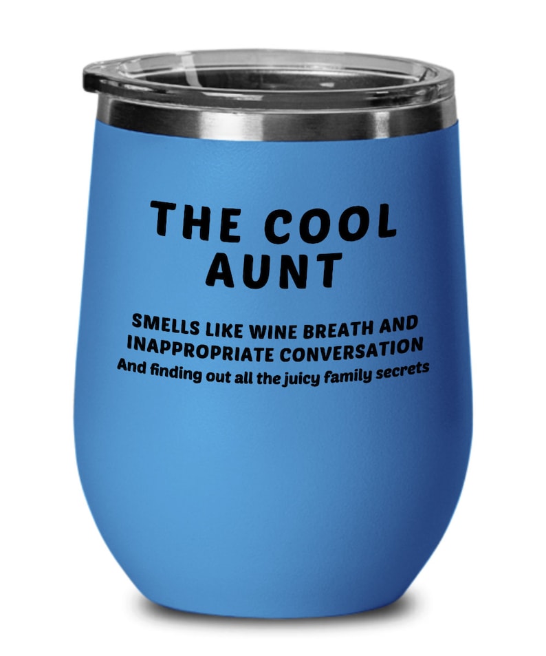 The Cool Aunt Funny Aunt Meme Wine Tumbler Great Gift for - Etsy