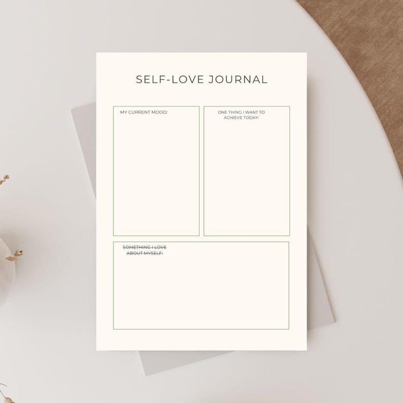 Self Love Planner | Printable Self-care Journal, Confidence Workbook ...