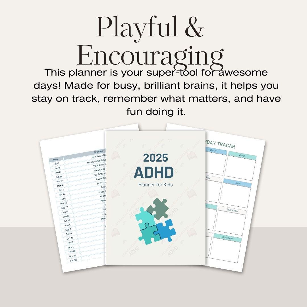 ADHD Planner for Kids | Daily Organizer | School Planner | ADHD Support ...