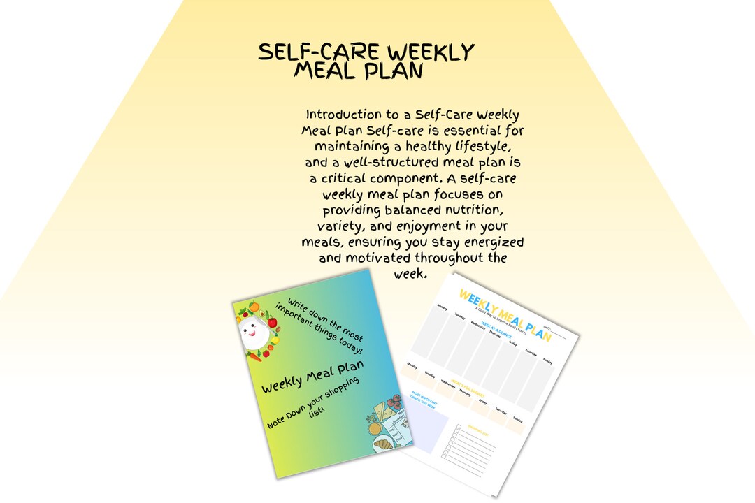 Self-care Weekly Meal Plan – Printable Meal Planner, Wellness Tracker ...