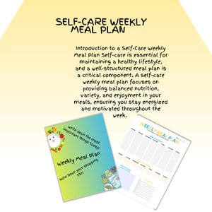 Self-care Weekly Meal Plan – Printable Meal Planner, Wellness Tracker ...