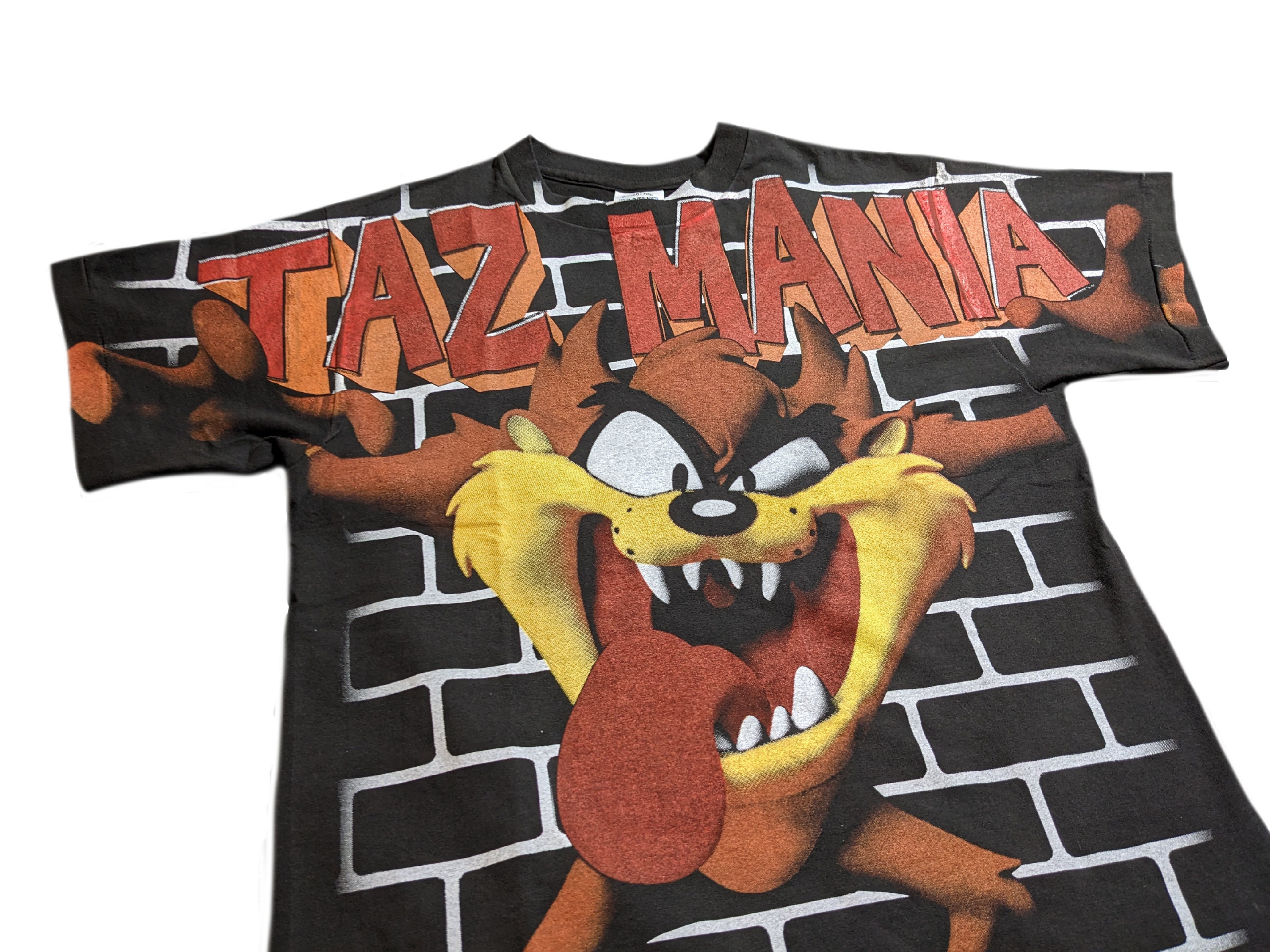 Vintage Style Taz Mania Looney Tunes Allover Bootleg Single Stitch ...