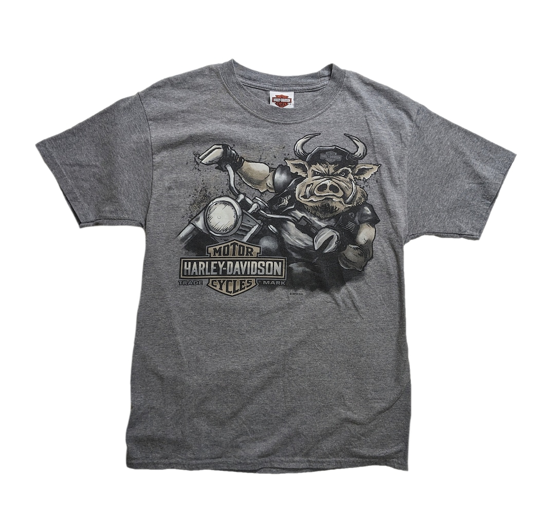 Harley Davidson Pig Driving Motorcycle Medium Shirt - Etsy