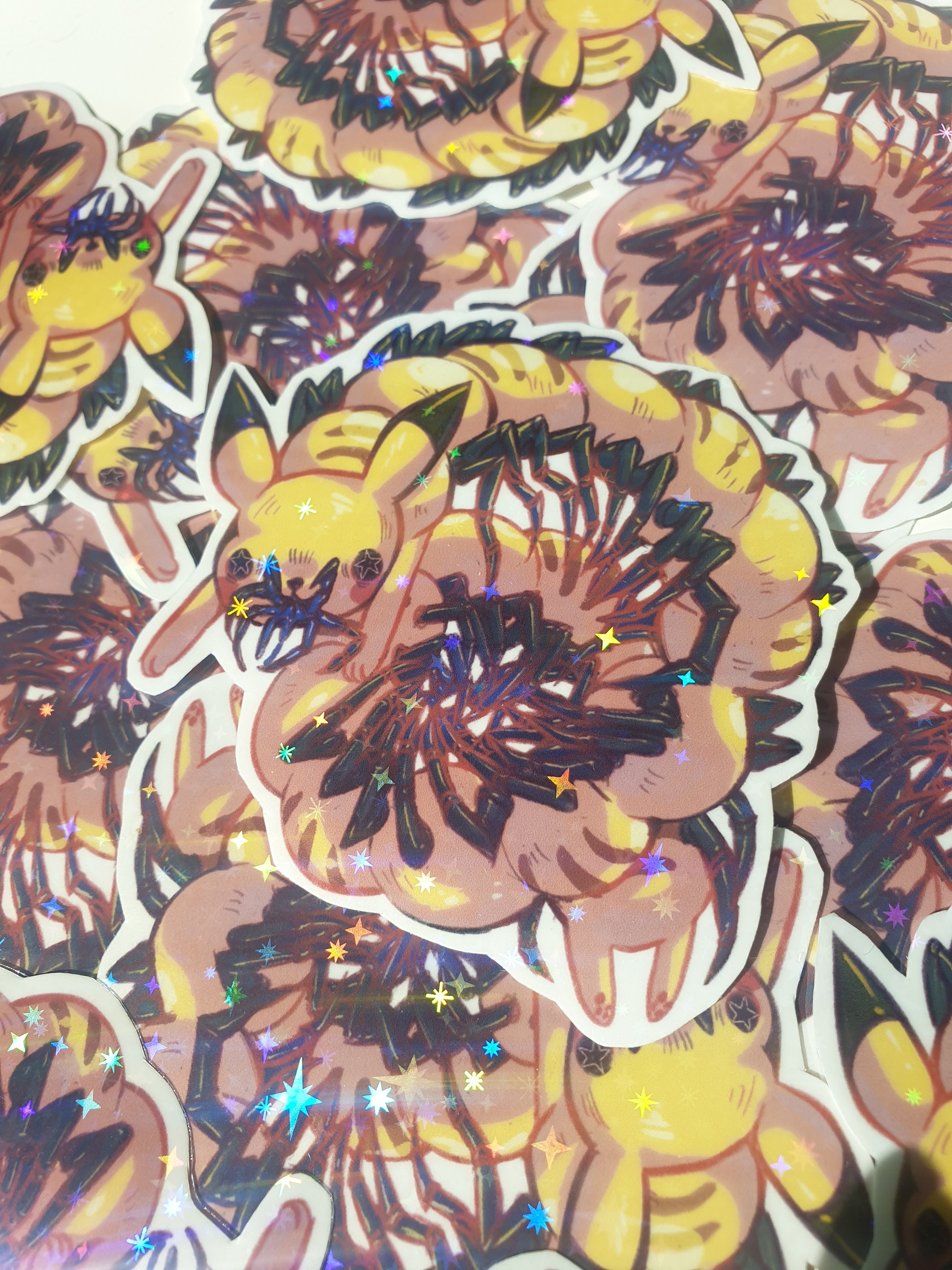 Cursed Horror Centipede Pikachu Sticker Holographic Vinyl Handmade - Etsy