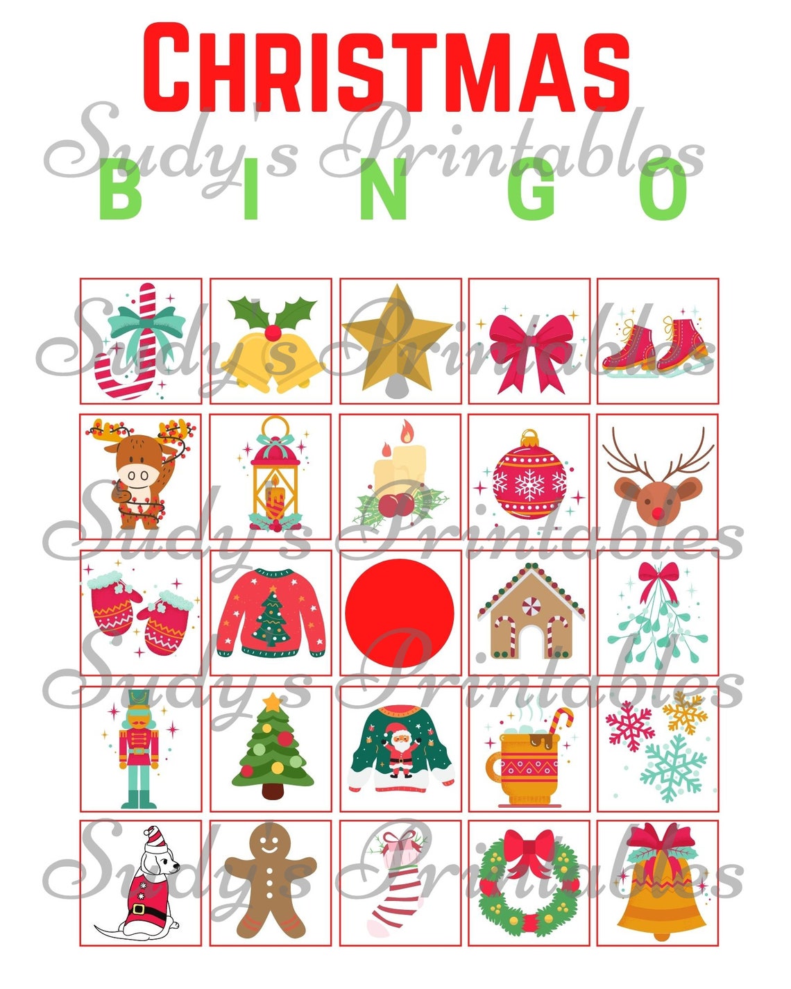 Printable Christmas Bingo Cards for School or at Home to Enjoy - Etsy ...