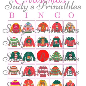 Printable Christmas Bingo Cards in the Theme of the Much Loved Ugly ...
