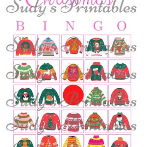 Printable Christmas Bingo Cards in the Theme of the Much Loved Ugly ...
