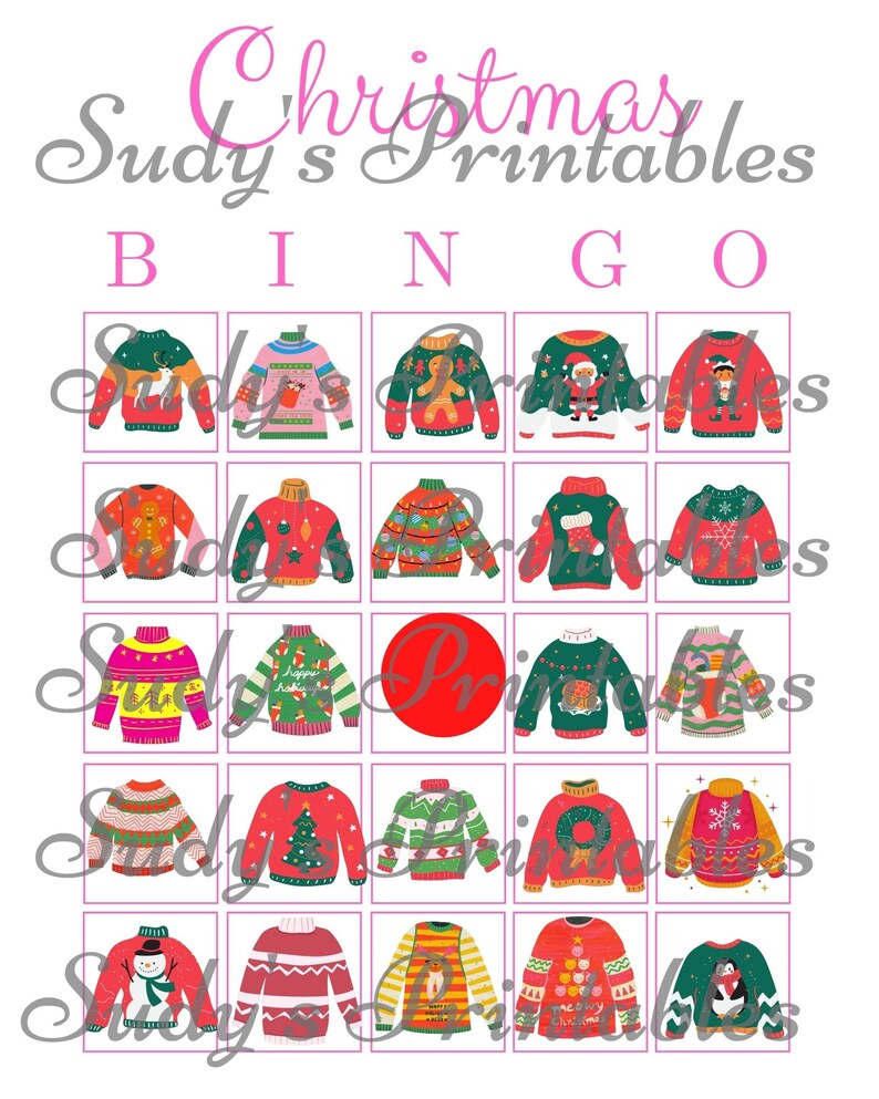 Printable Christmas Bingo Cards in the Theme of the Much Loved Ugly ...