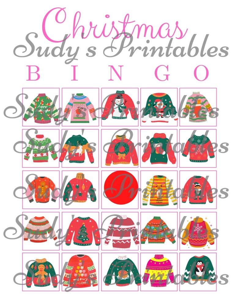 Printable Christmas Bingo Cards in the Theme of the Much Loved Ugly ...