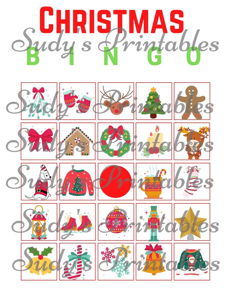 Printable Christmas Bingo Cards for School or at Home to Enjoy - Etsy ...