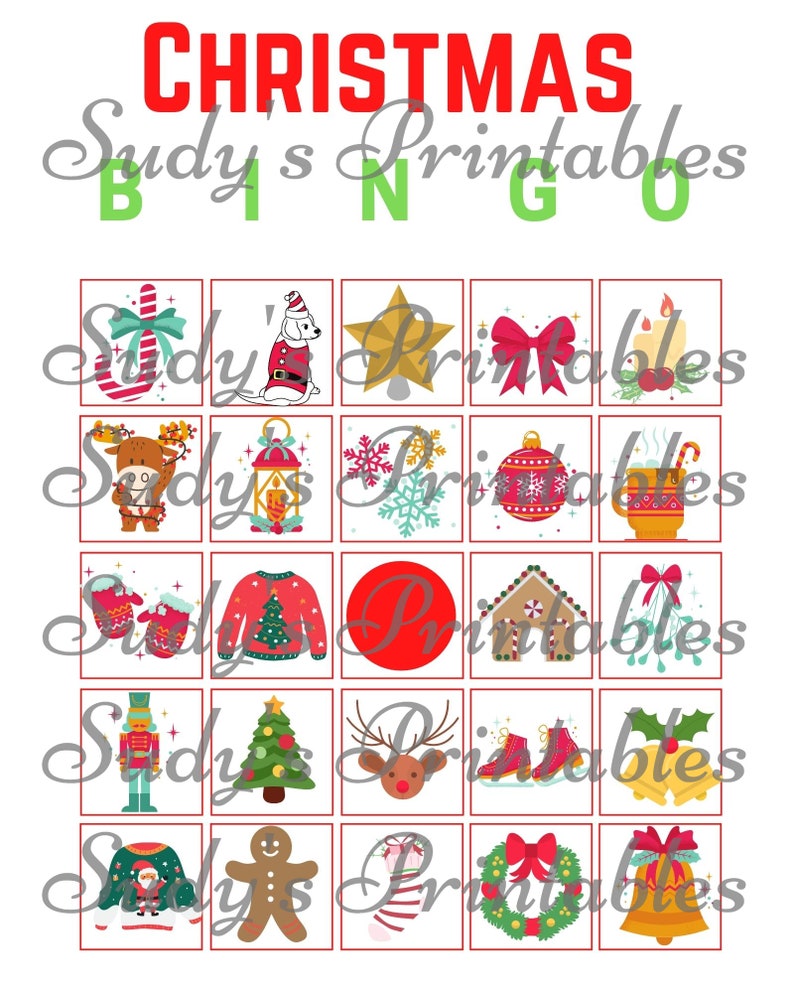 Printable Christmas Bingo Cards for School or at Home to Enjoy - Etsy ...