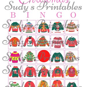 Printable Christmas Bingo Cards in the Theme of the Much Loved Ugly ...