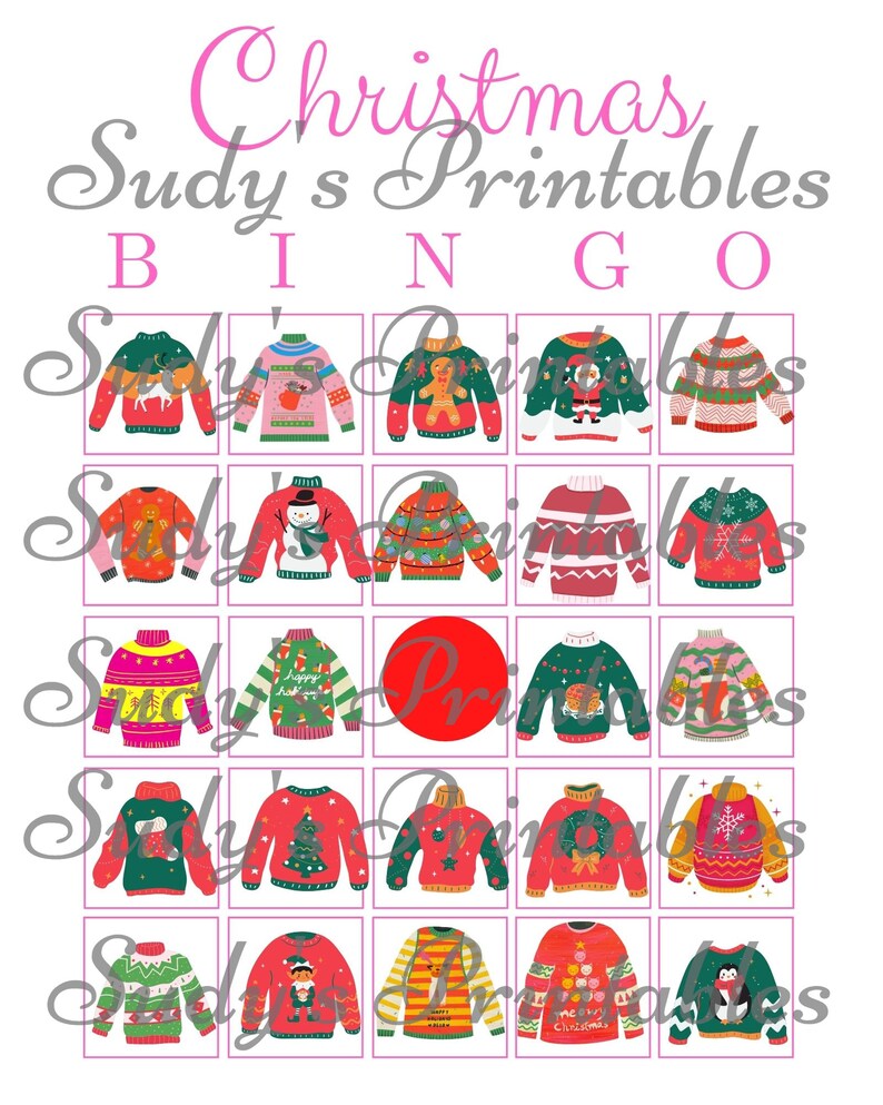 Printable Christmas Bingo Cards in the Theme of the Much Loved Ugly ...