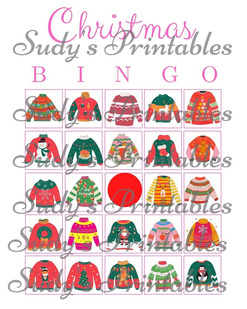 Printable Christmas Bingo Cards in the Theme of the Much Loved Ugly ...