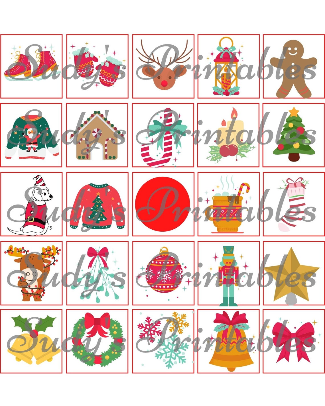 Printable Christmas Bingo Cards for School or at Home to Enjoy - Etsy ...